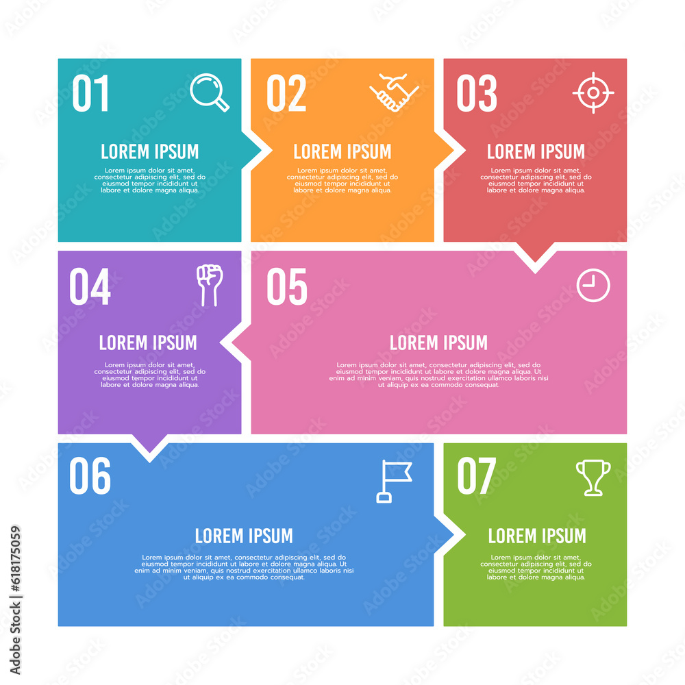 7 steps infographic poster or brochure. Vector illustration. Stock ...