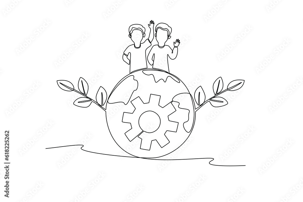 Single one line drawing ESG - Environmental, Social, and Governance ...