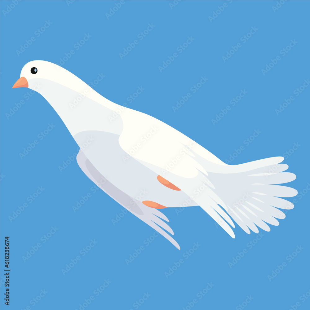 Pigeon animation. Bird motion wings in heaven. Flying migratory pigeon ...