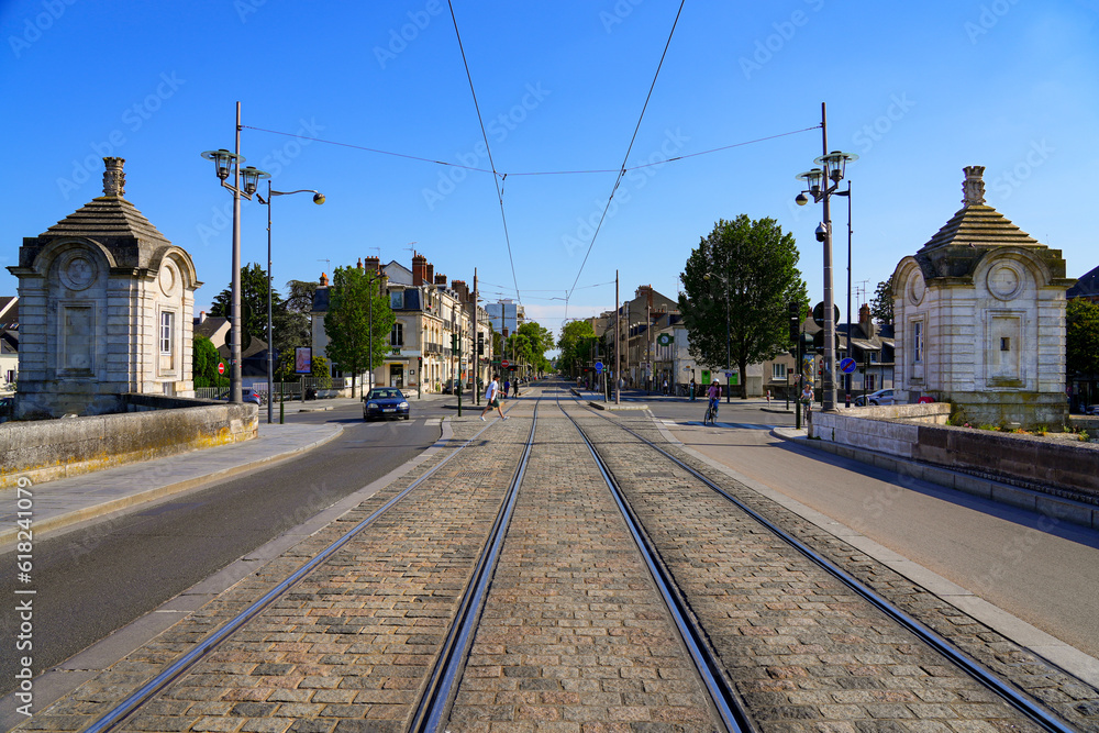 George V bridge crossing the Loire river in Orléans in the Loiret ...