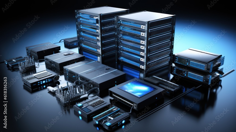 Comprehensive IT infrastructure setup, including servers, switches ...