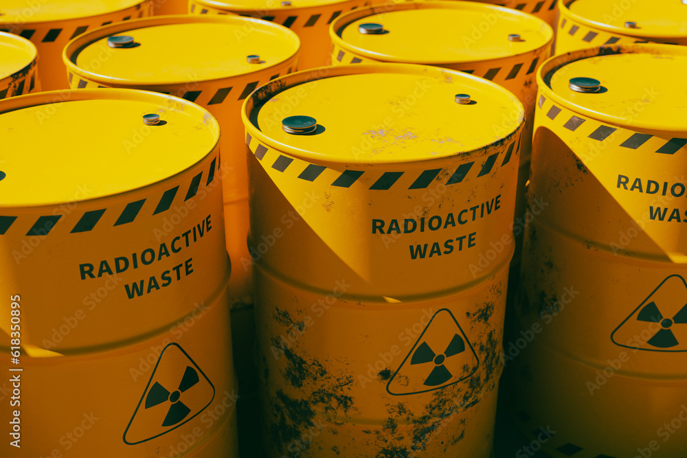 Radioactive waste barrel concept background image, 3d rendering Stock ...