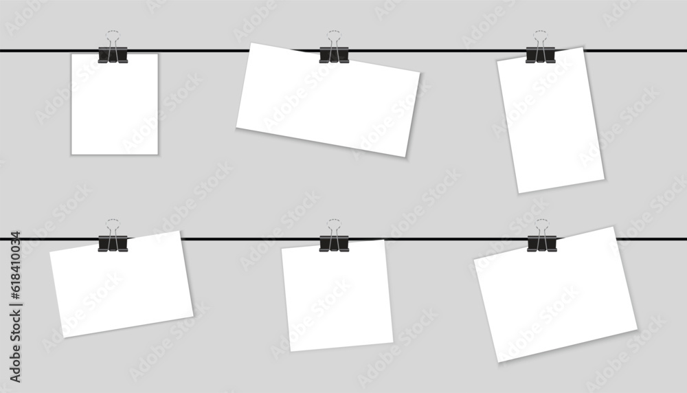 sheets for a notes. Photo frame mockup design. Plan white blank frame ...