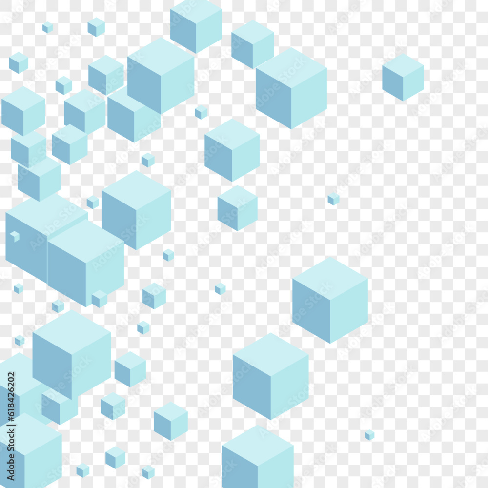 White Block Background Transparent Vector. Cubic Data Texture ...
