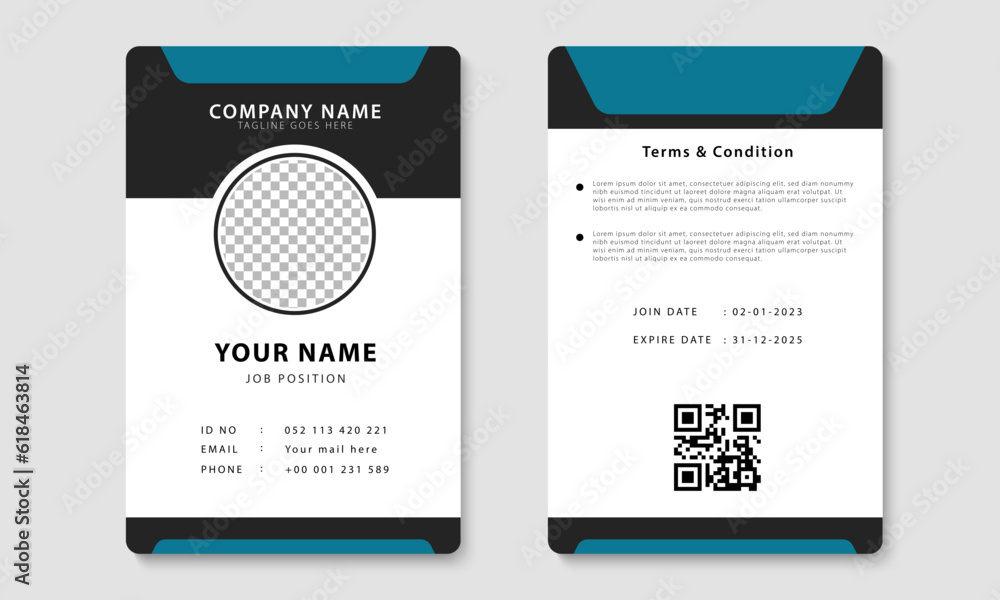 Modern corporate identity card design template. Company employee ID ...