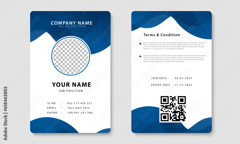 Modern corporate identity card design template. Company employee ID ...
