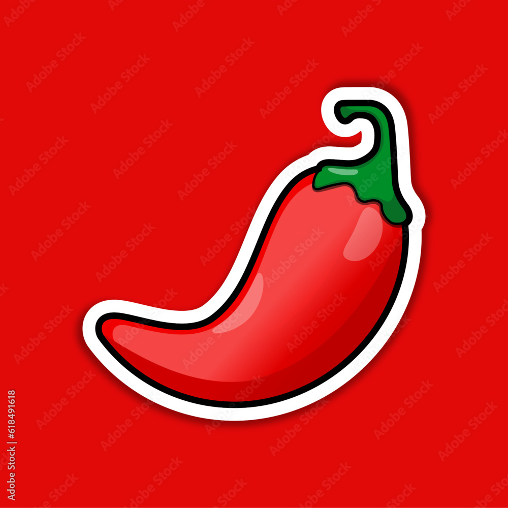 red chili pepper vector icon. chilies logo with outline design for ...