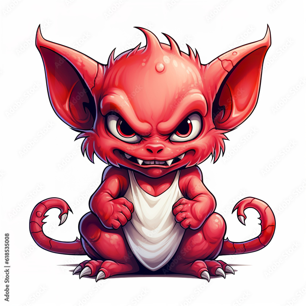 cute red demon cartoon devil vector ai art gen clipart transparent ...