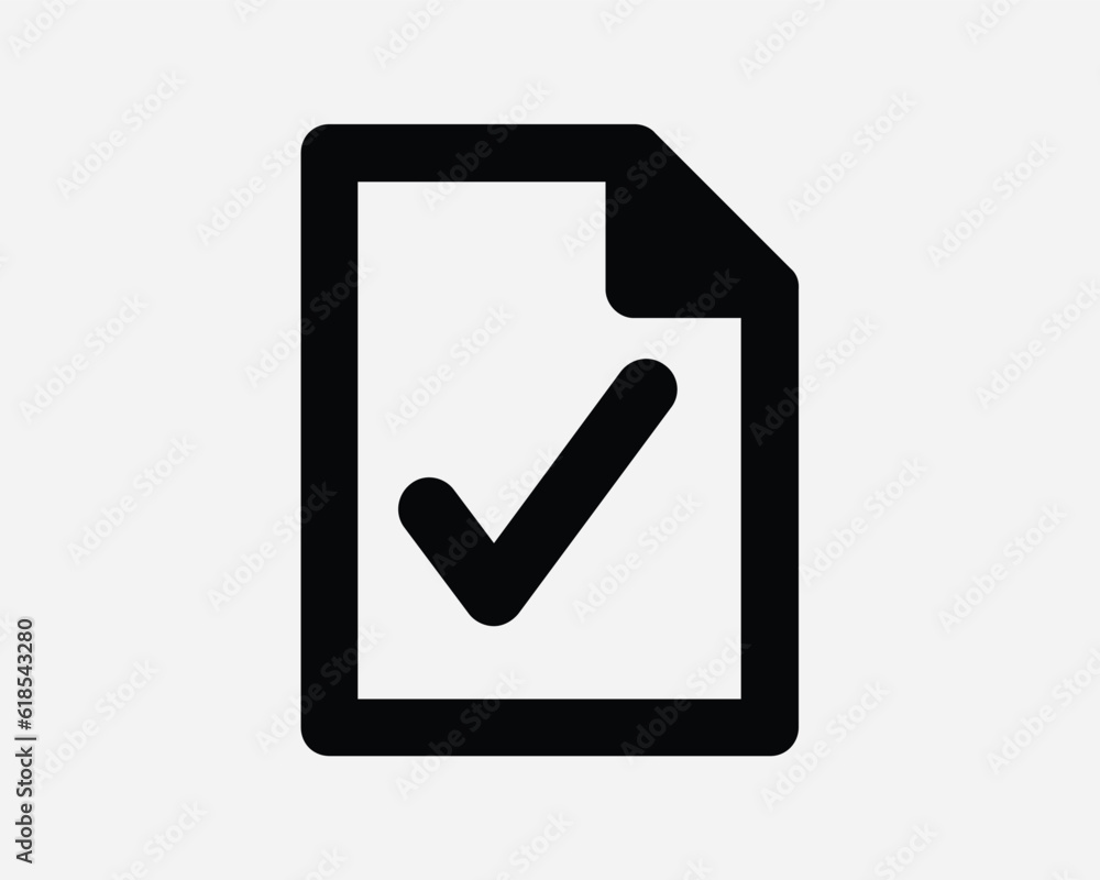 Verified File Icon. Approve Document Verify Verification Tick Check ...