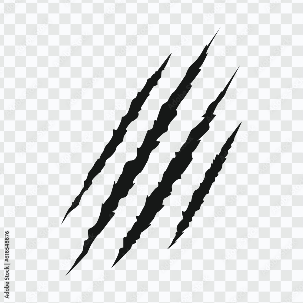 Stock-Vektorgrafik „Claws scratches flat icon isolated on transparent ...