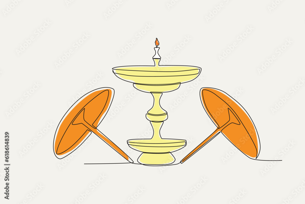 Color illustration of Onam festival celebration. Onam one-line drawing ...