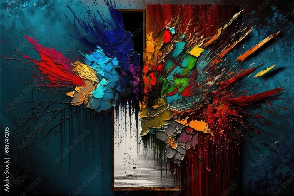 abstract painting, with vibrant colors and unique textures, that ...