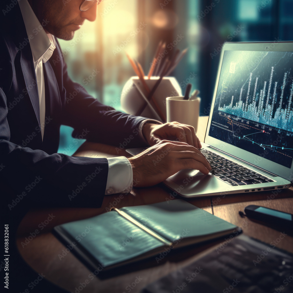 Cutting-edge Vision: Tech Guru in Futuristic Data Center Utilizing ...