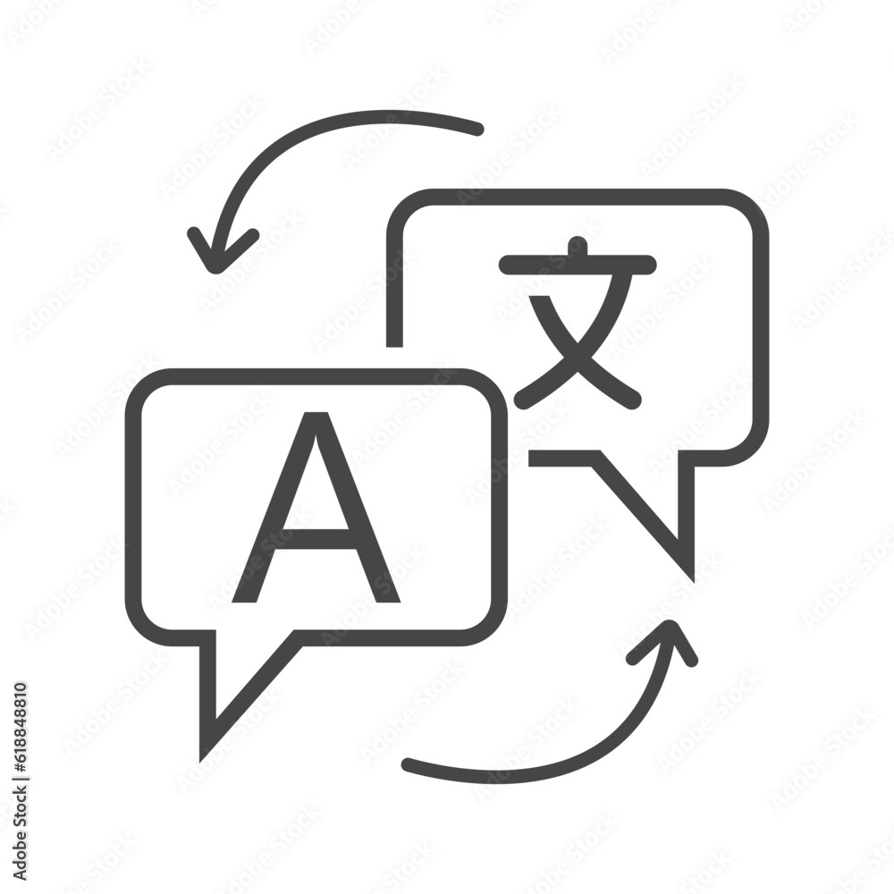 Language translation or translate service line art vector icon for apps ...