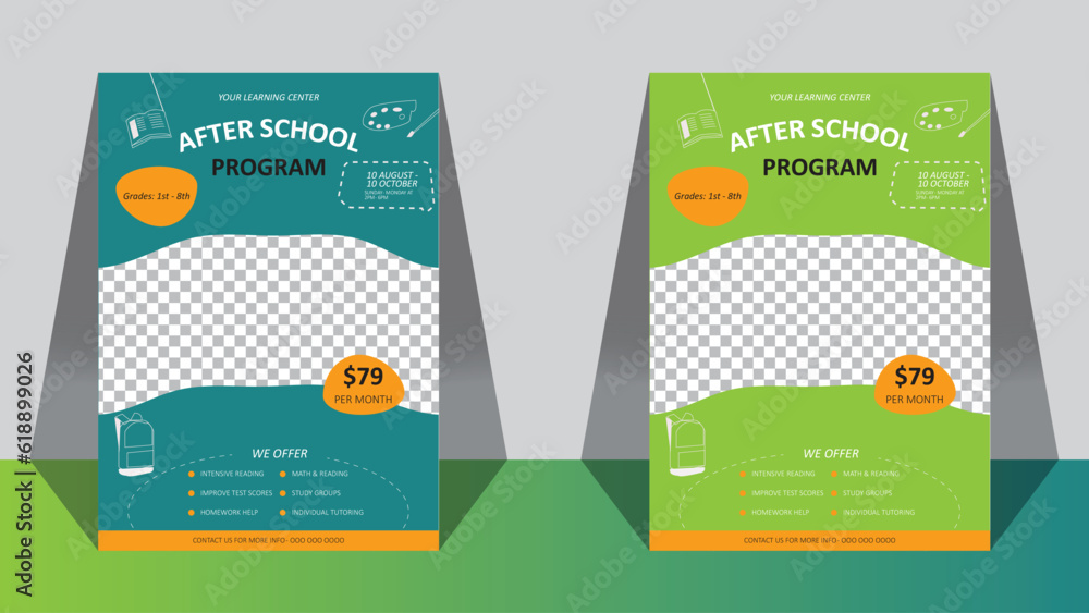 After school program brochure template layout. Learning center. Flyer ...