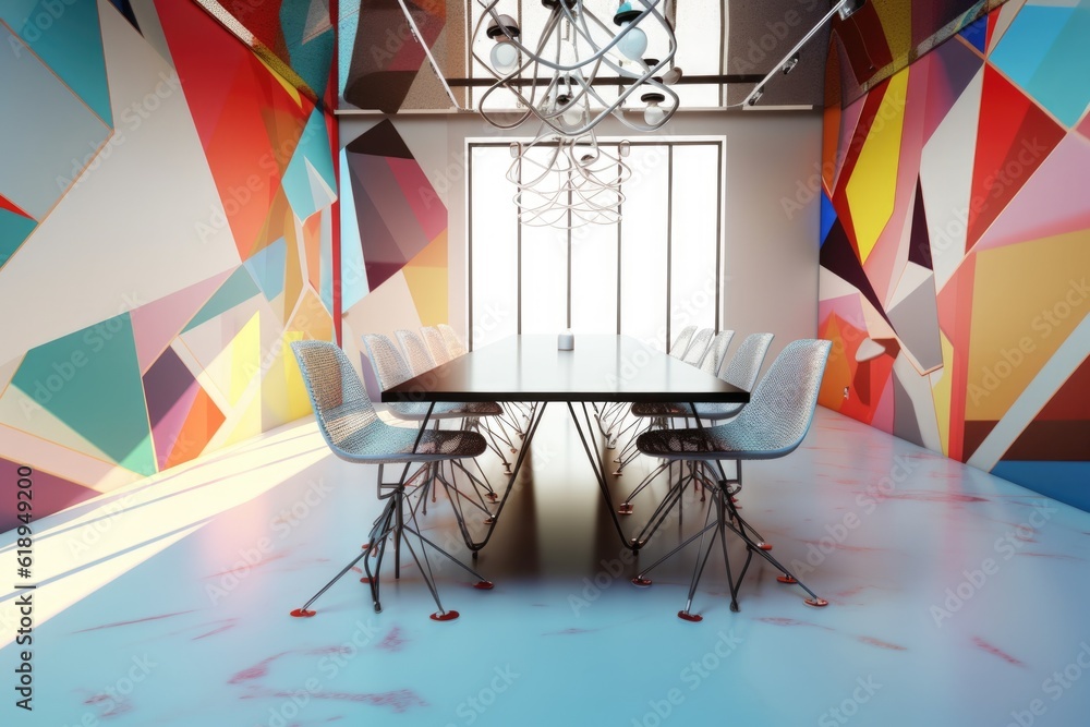 abstract meeting room with unconventional virtual background, such as ...