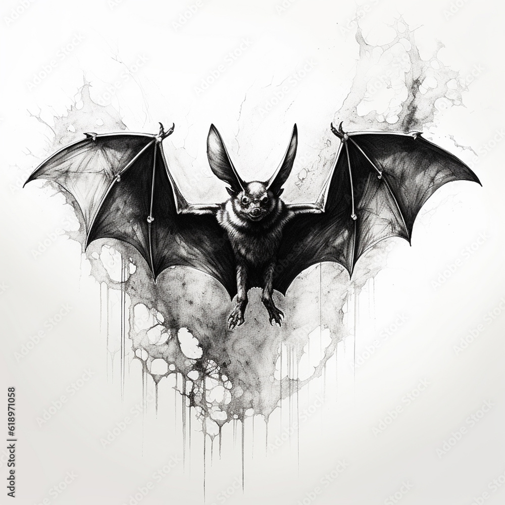 sketch illustration of a bat Stock Illustration | Adobe Stock