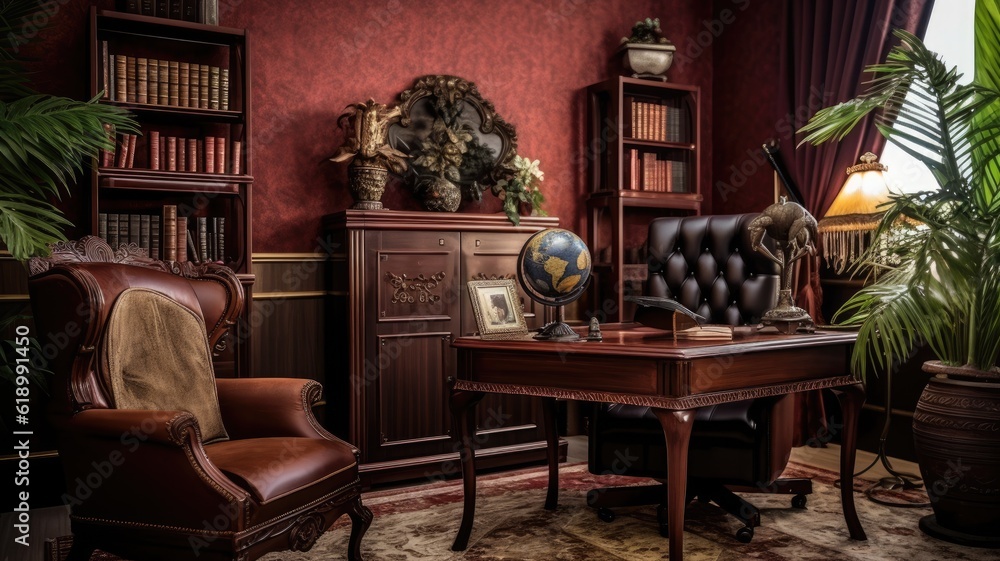 Inspiring office interior design Traditional style Study Room featuring ...