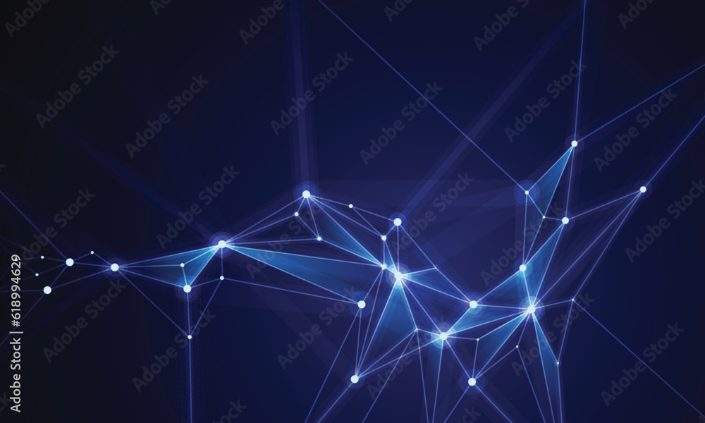 Connected polygons plexus vector background, digital data visualization. vector illustration ...