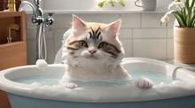Cat Bubble Bath Free Stock Photo - Public Domain Pictures