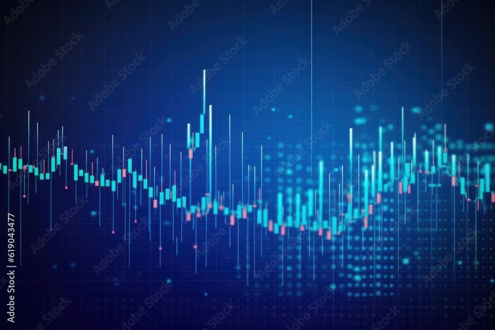 Stock market or forex trading graph and candlestick chart, abstract finance background ...