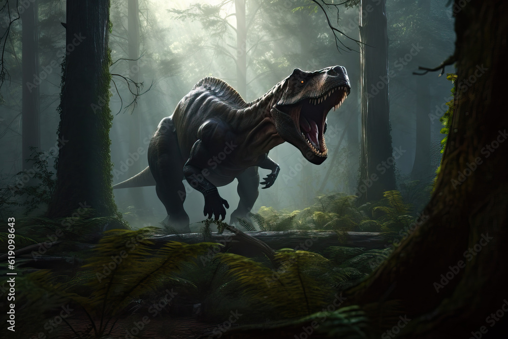Photorealistic beautiful and scary dinosaurus T-rex. Stock Illustration ...