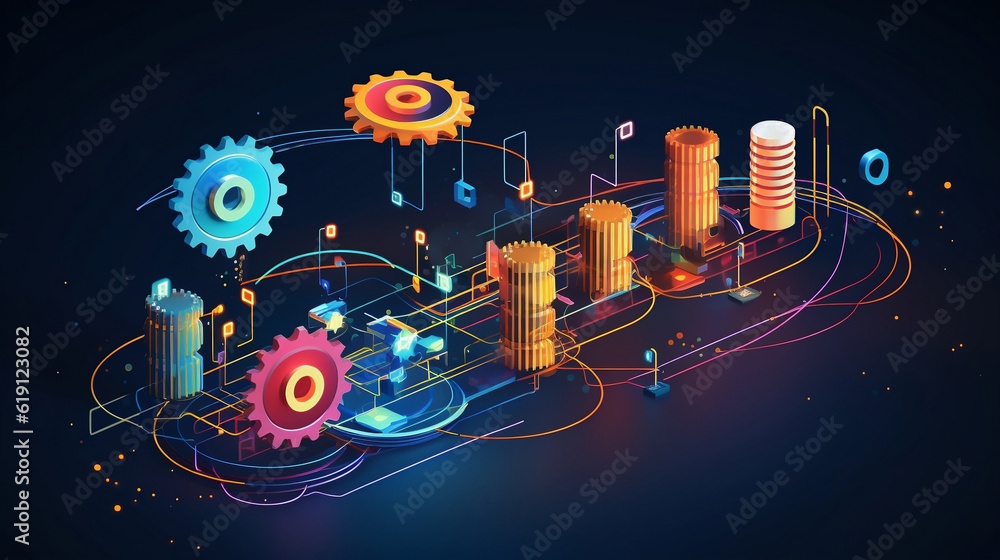 CRM Creative illustration. CRM Technology. Banner, Poster, Blog Stock ...