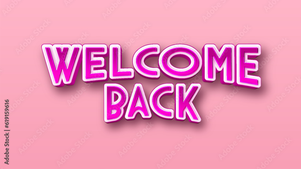 Cartoon text effect, editable welcome back banner design Stock Vector ...