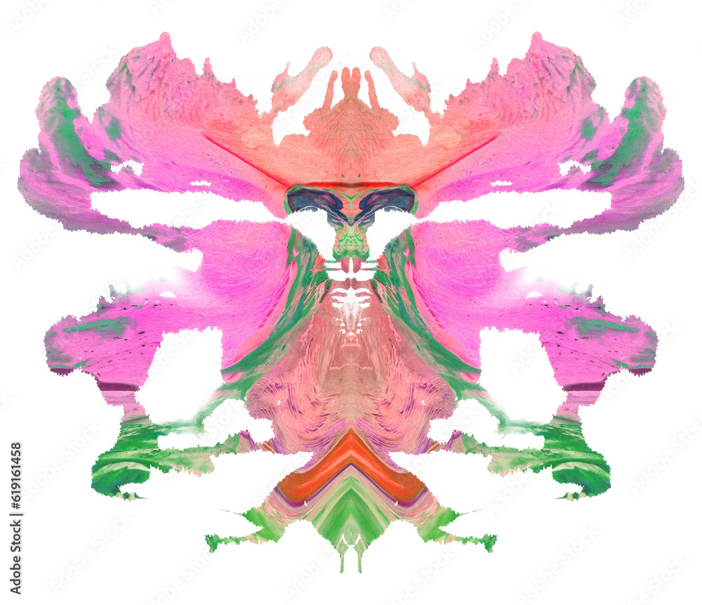 Colorful Rorschach Inkblot Test Illustration Isolated on Transparent ...