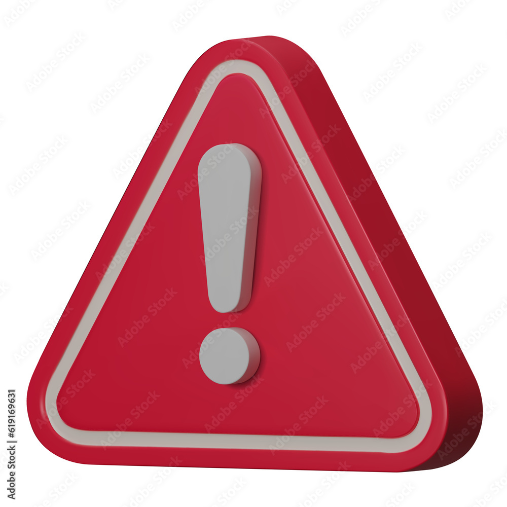 Ilustracja bez tantiem: 3d Realistic white and red triangle warning ...