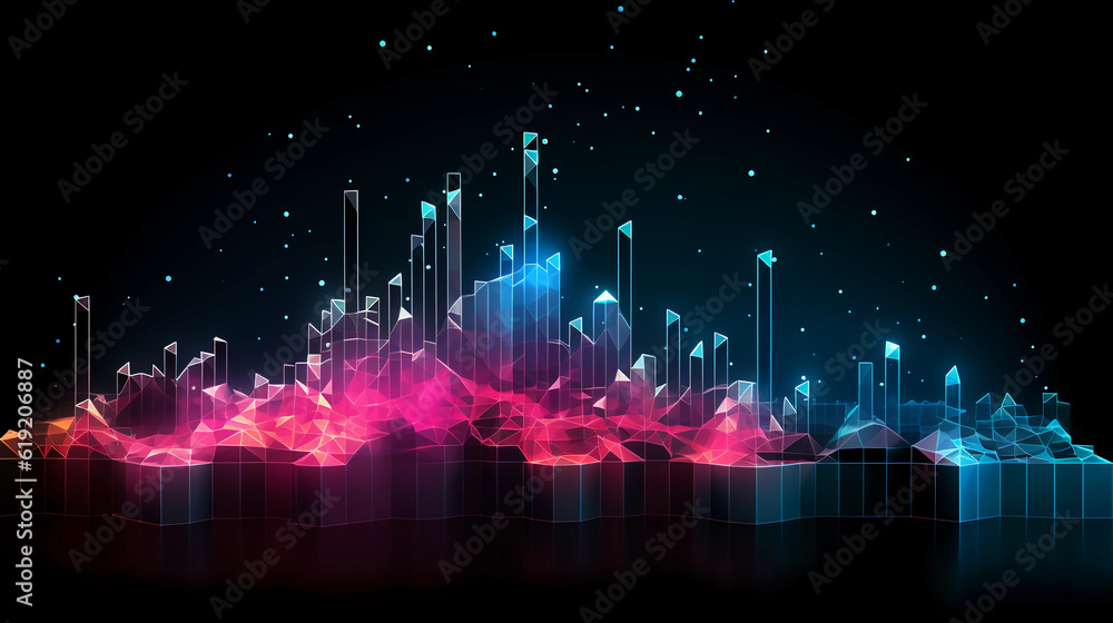 Plexus CIty Skyline Black Background Digital Desktop Wallpaper HD 4k ...