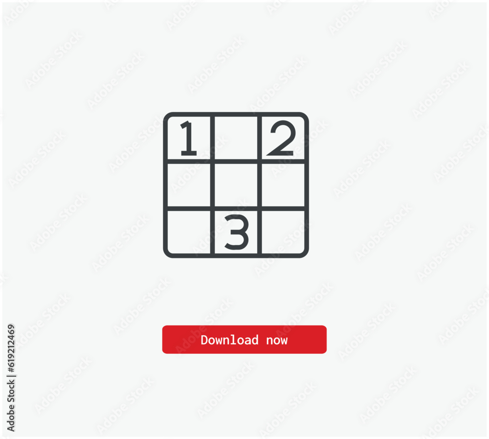 Sudoku vector icon. Symbol in Line Art Style for Design, Presentation ...