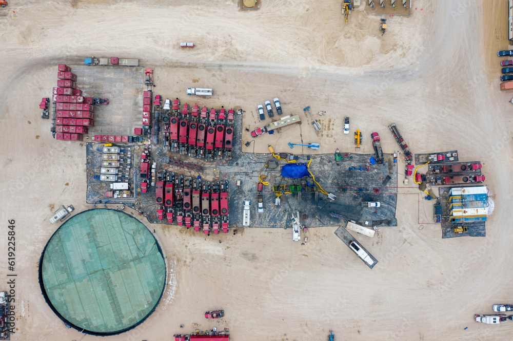 Aerial Fracking Site Stock Photo | Adobe Stock