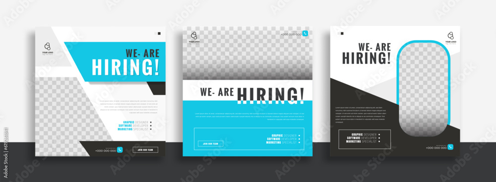 We are hiring job vacancy social media post banner design template with ...