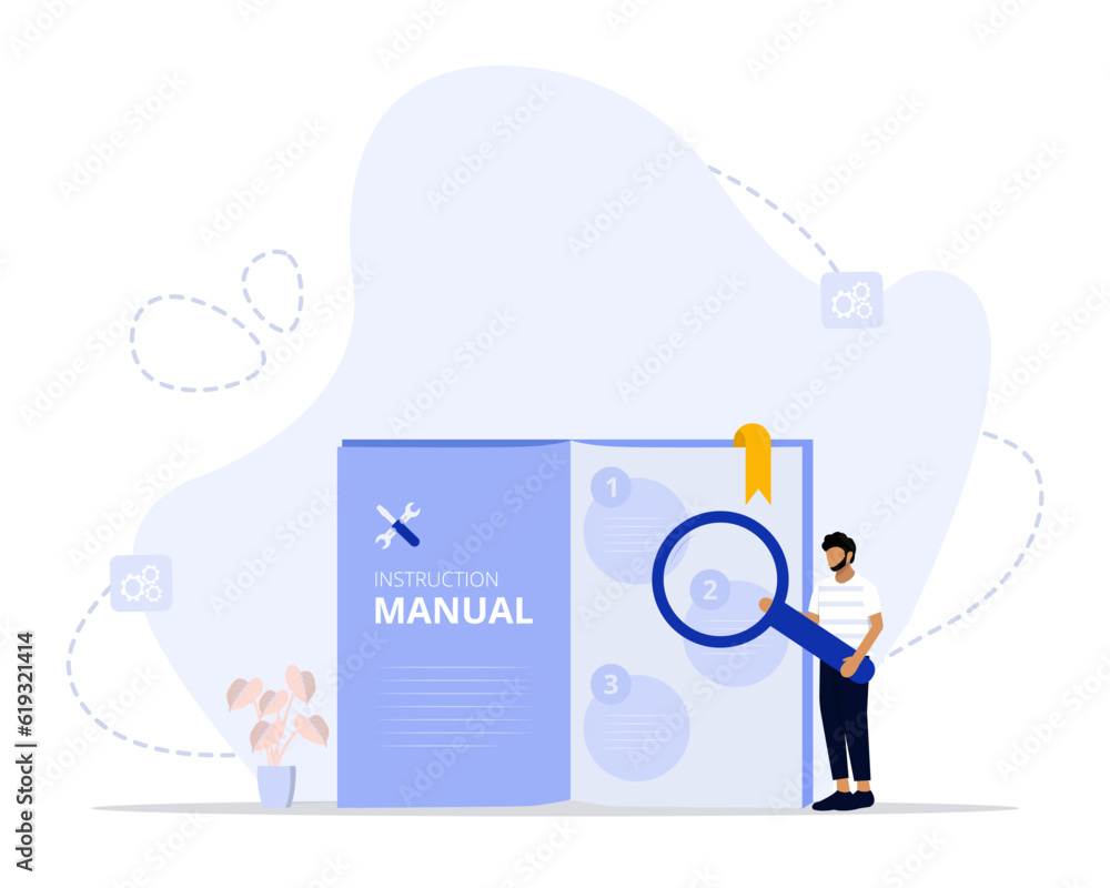 Instruction manual concept illustration. Suitable for landing page, ui, web, App intro card ...