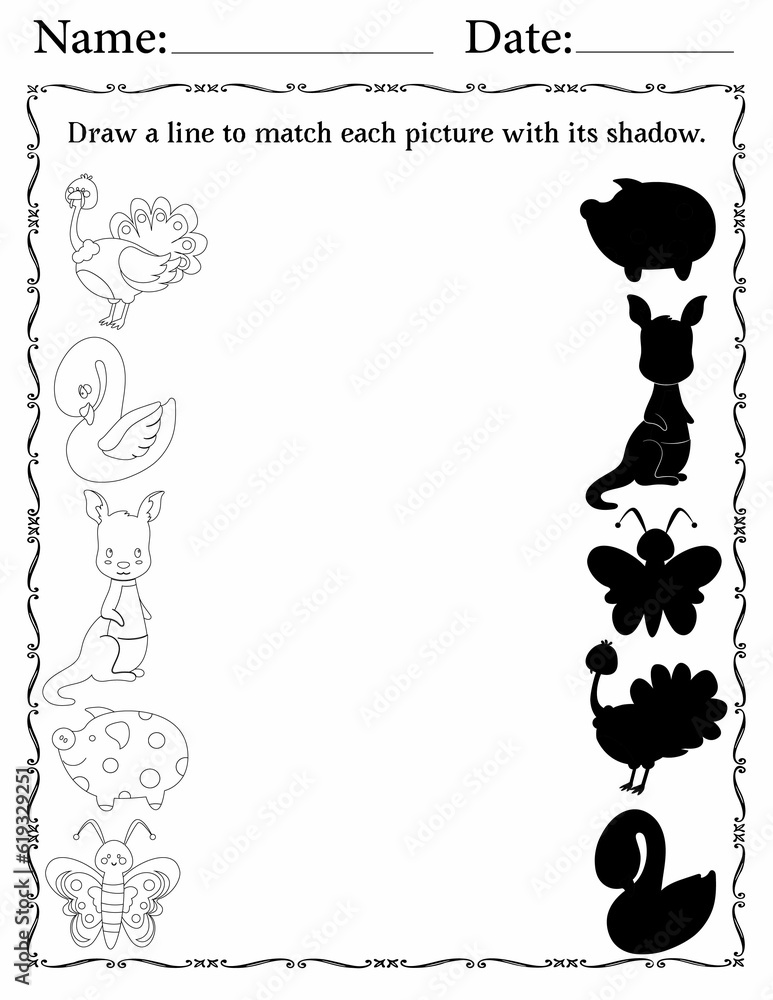 Matching Activity sheet for Kids | Matching Activity Worksheets for ...