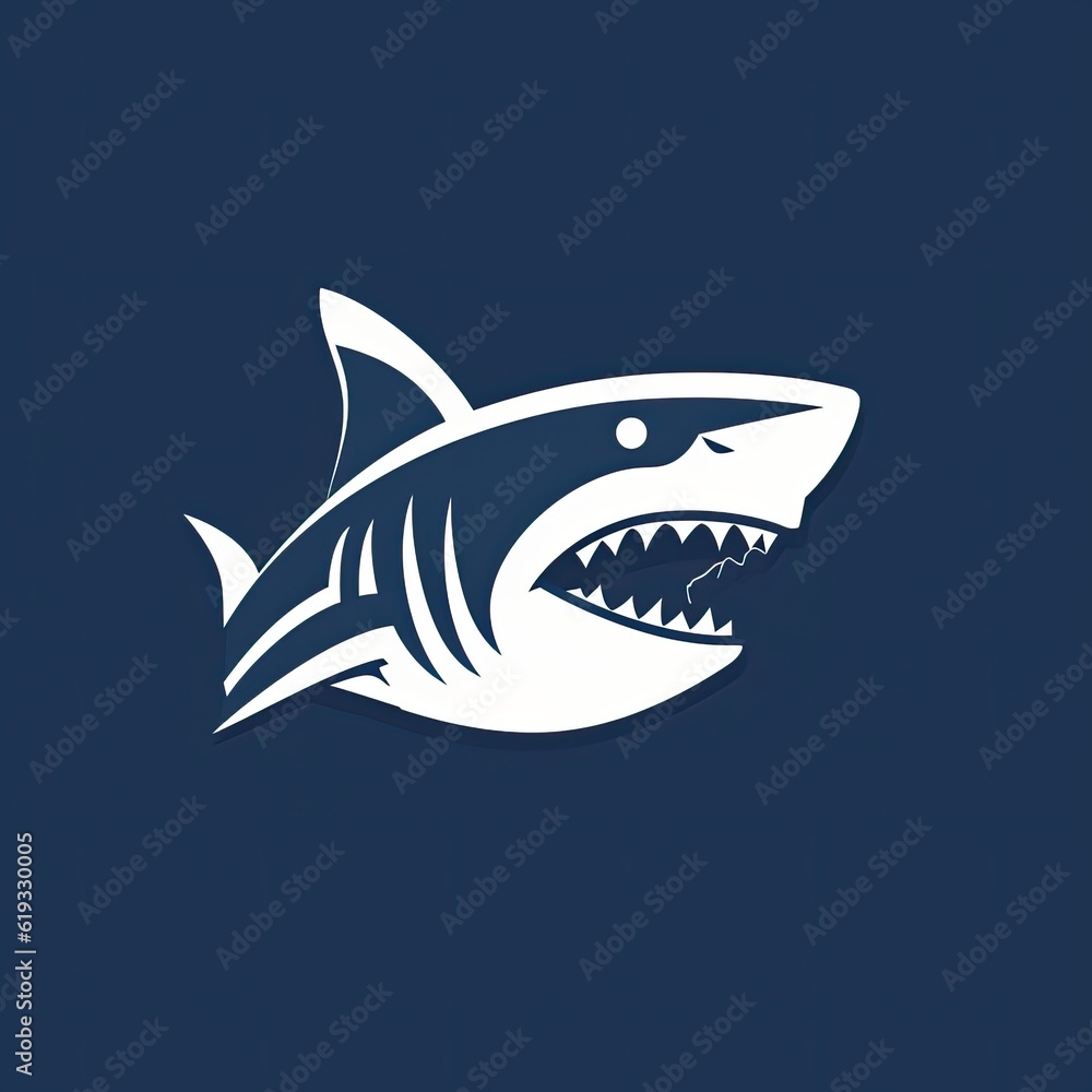 Shark - minimalistic logo template created using generative Ai tools ...