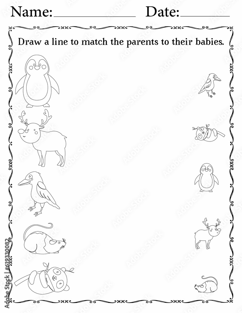 Matching Activity sheet for Kids | Matching Activity Worksheets for ...