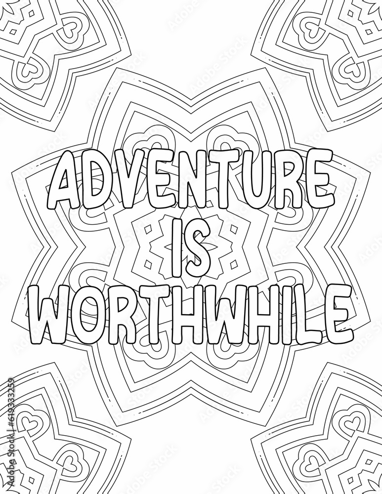 Printable Inspiring Quotes Coloring Pages, Mandala Coloring sheet for ...