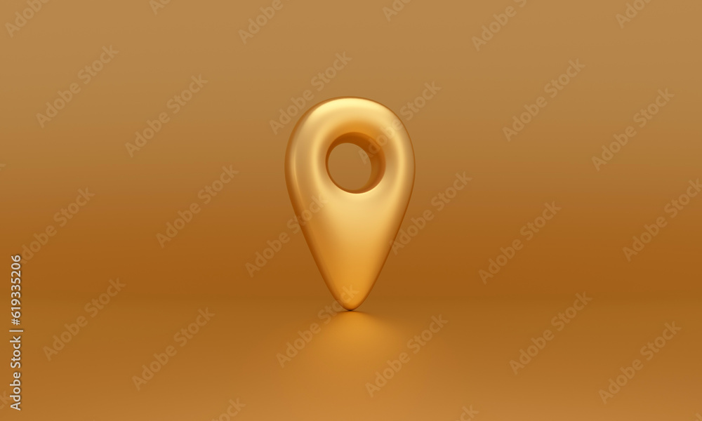 Golden location icon of the best destinations of travel navigation road ...