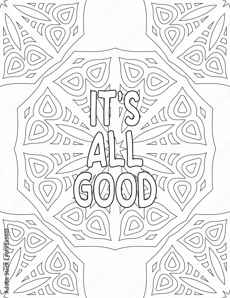 Printable Positive Vibes Coloring sheet , Mandala Coloring Pages for ...