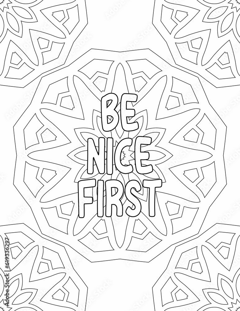 Printable Positive Vibes Coloring sheet , Mandala Coloring Pages for ...