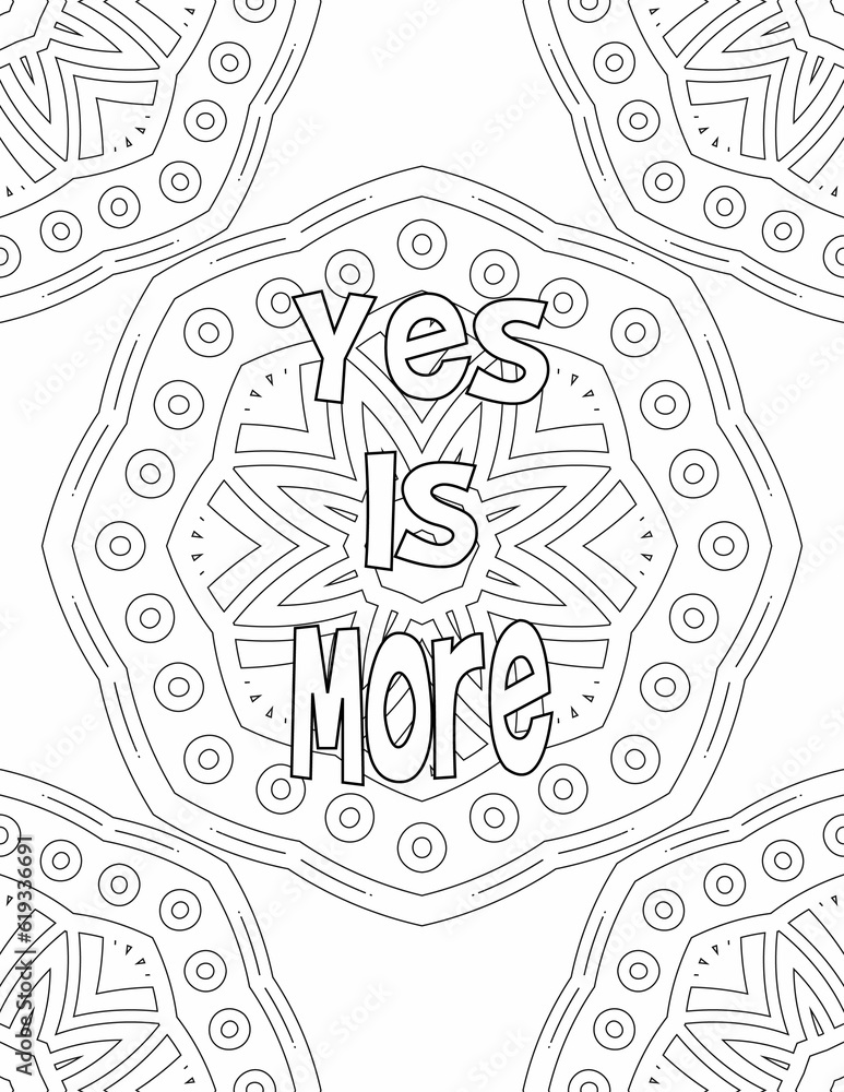 Printable Positive Vibes Coloring Pages, Mandala Coloring Pages for ...