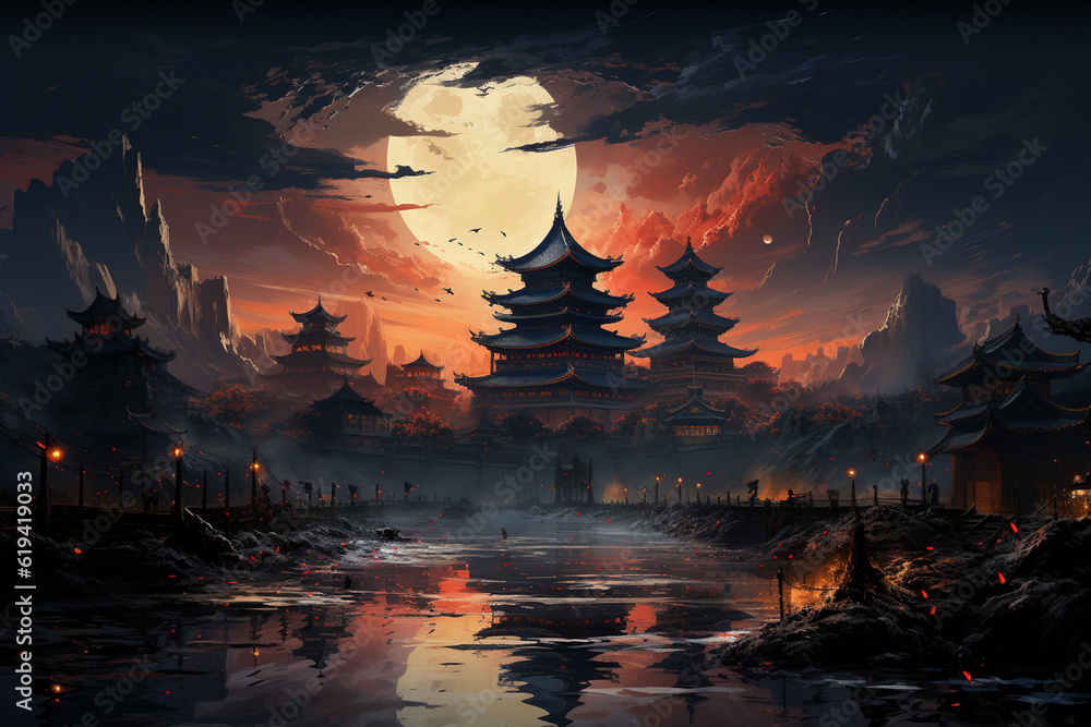 In this abstract depiction, the Forbidden City is transformed into a ...