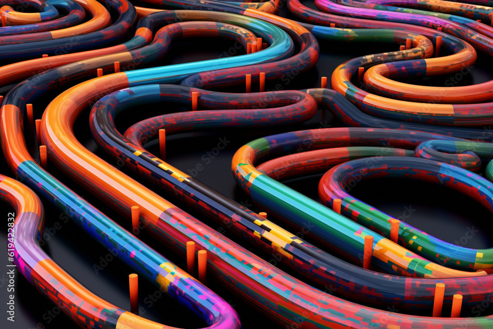 A visual representation of data flowing through pipelines, showcasing ...