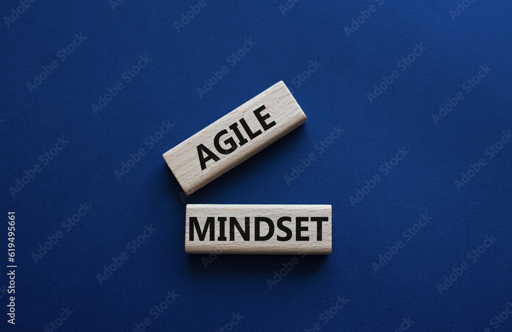 Agile Mindset symbol. Wooden blocks with words Agile MindsetAgile ...