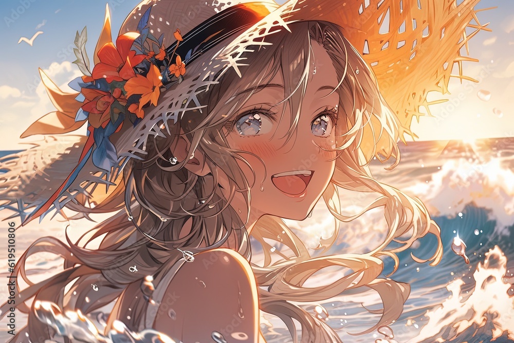 Blazing Beauty: A fierce and stunning anime girl commands attention as ...