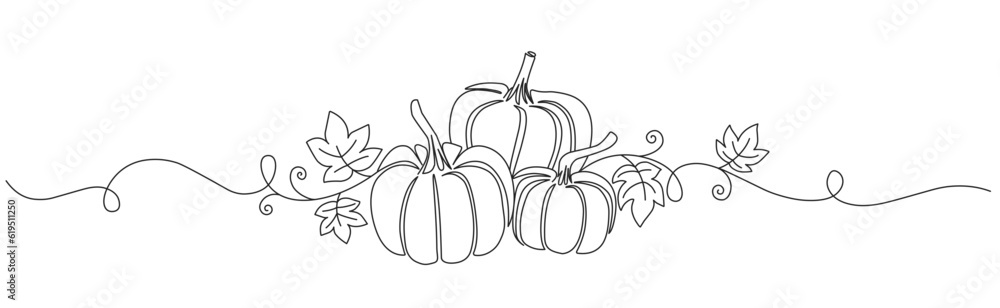 Pumpkin line art vector illustration Stock Vector | Adobe Stock
