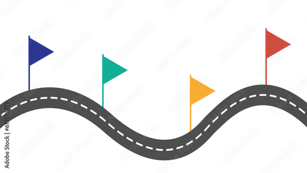 Road map and route isolated Stock Vector | Adobe Stock