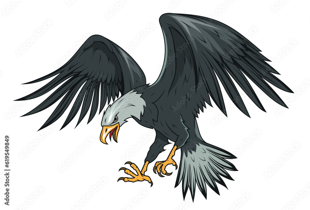 Eagle. Vector illustration of a soaring bald eagle. National symbol of ...